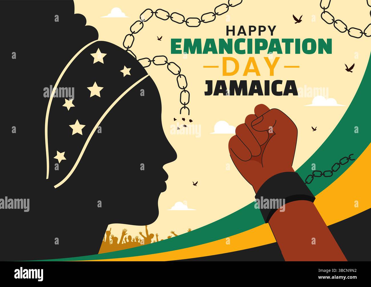 Vector Illustration of Jamaica Emancipation Day on August 1st featuring ...