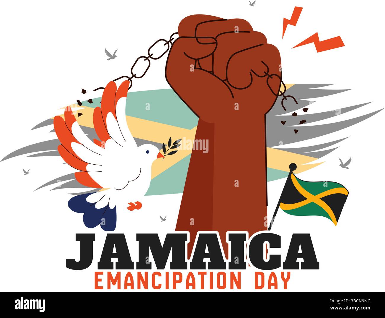 Vector Illustration of Jamaica Emancipation Day on August 1st featuring ...