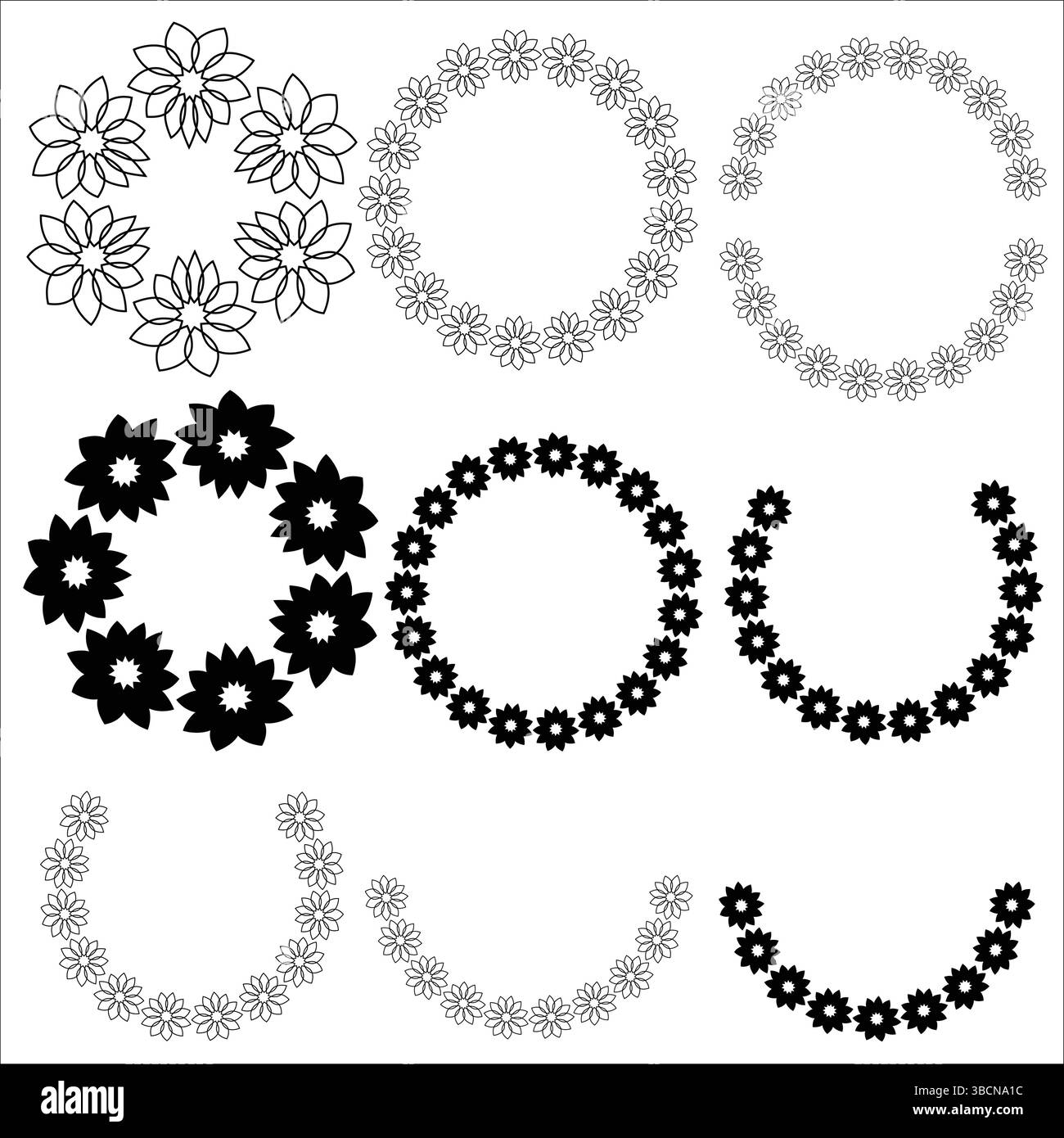 Playful Floral Rings With Light Circular Motifs and Decorative Garden ...