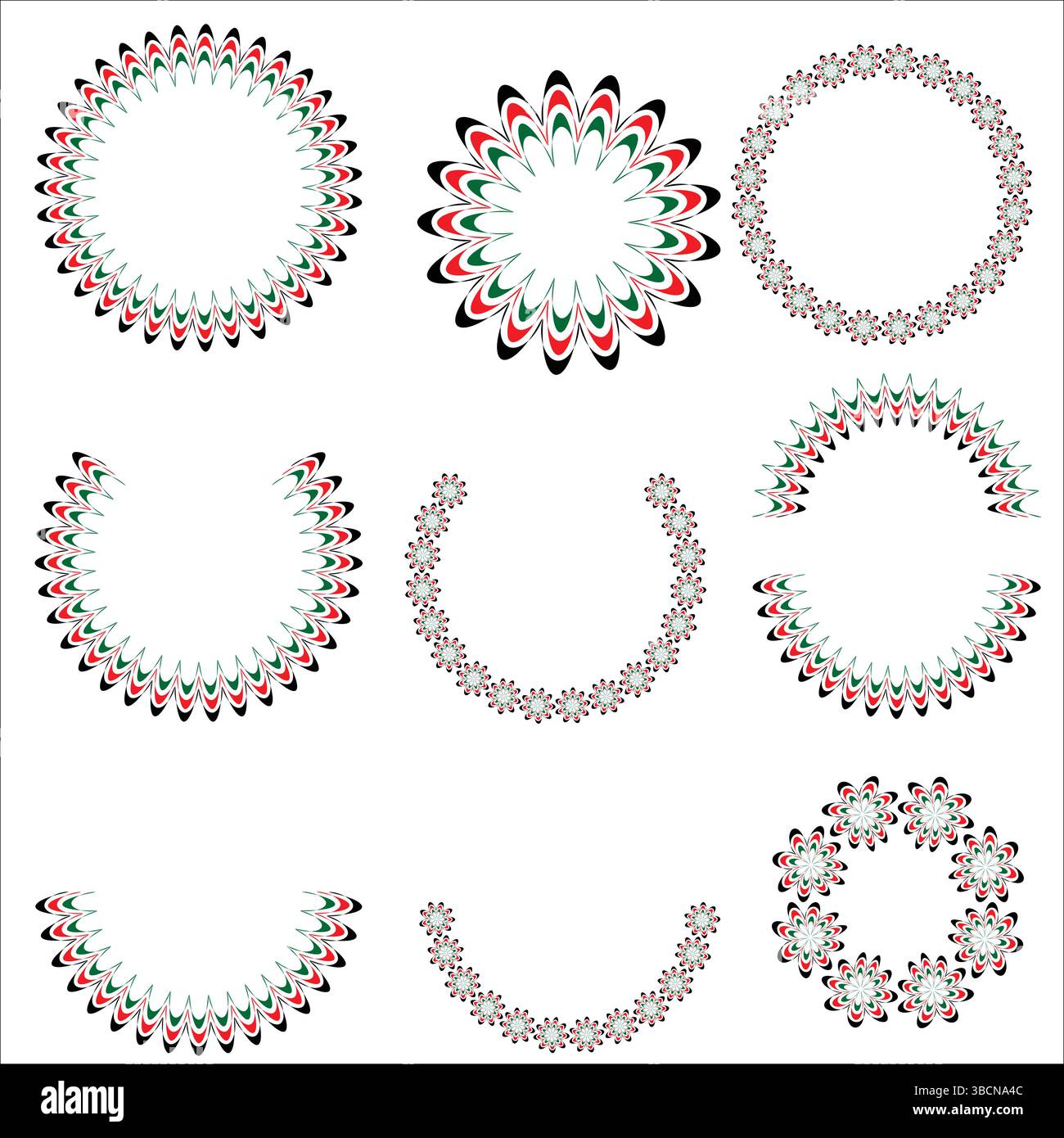 Detailed Circle Pattern Layout with Soft Pink Dots and Creative Rounded ...