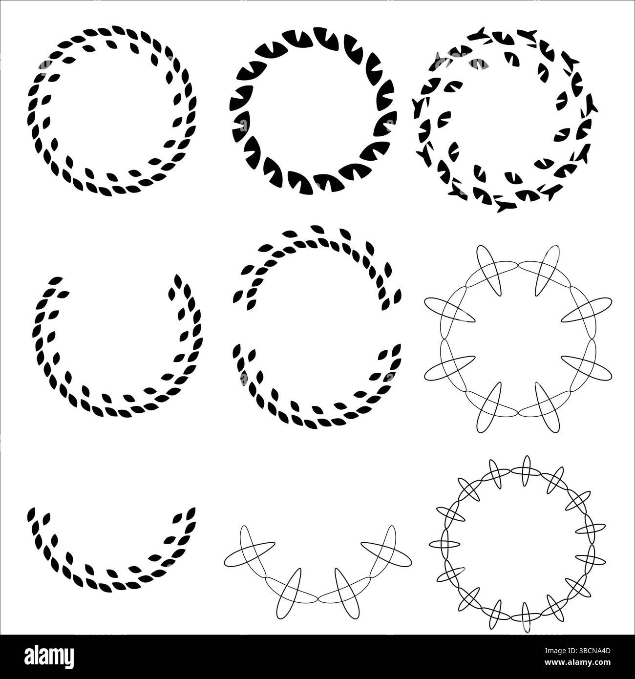 Minimal Circle Design Outline Shapes with Abstract White Background ...