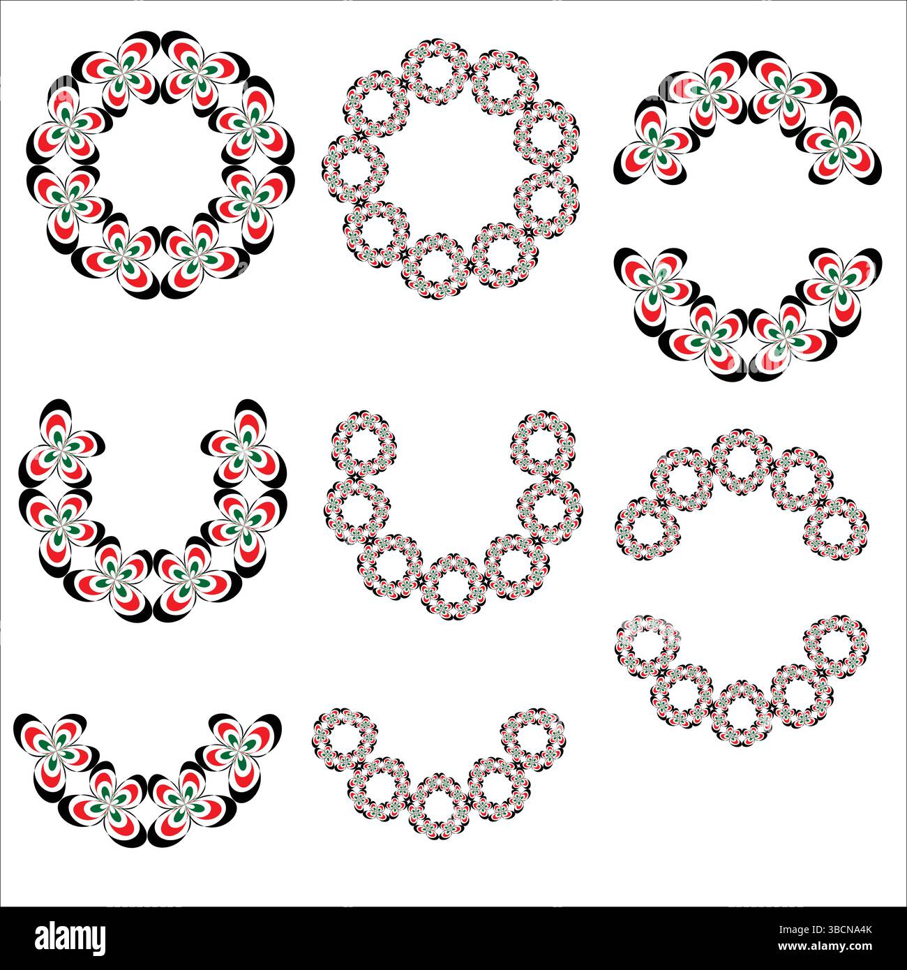 Circle Flower Pattern Vector with Spiral and Mandala Inspired Creative ...