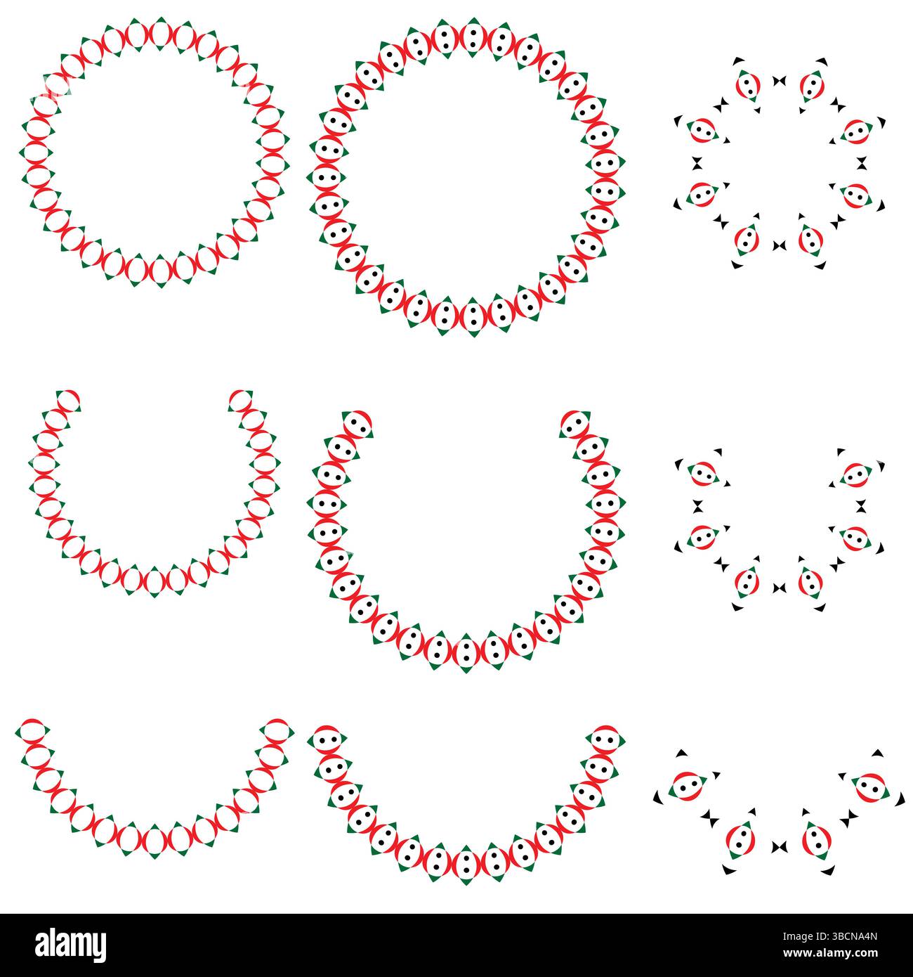 Flower Circle Shape Abstract Patterns with Light Red and Green ...