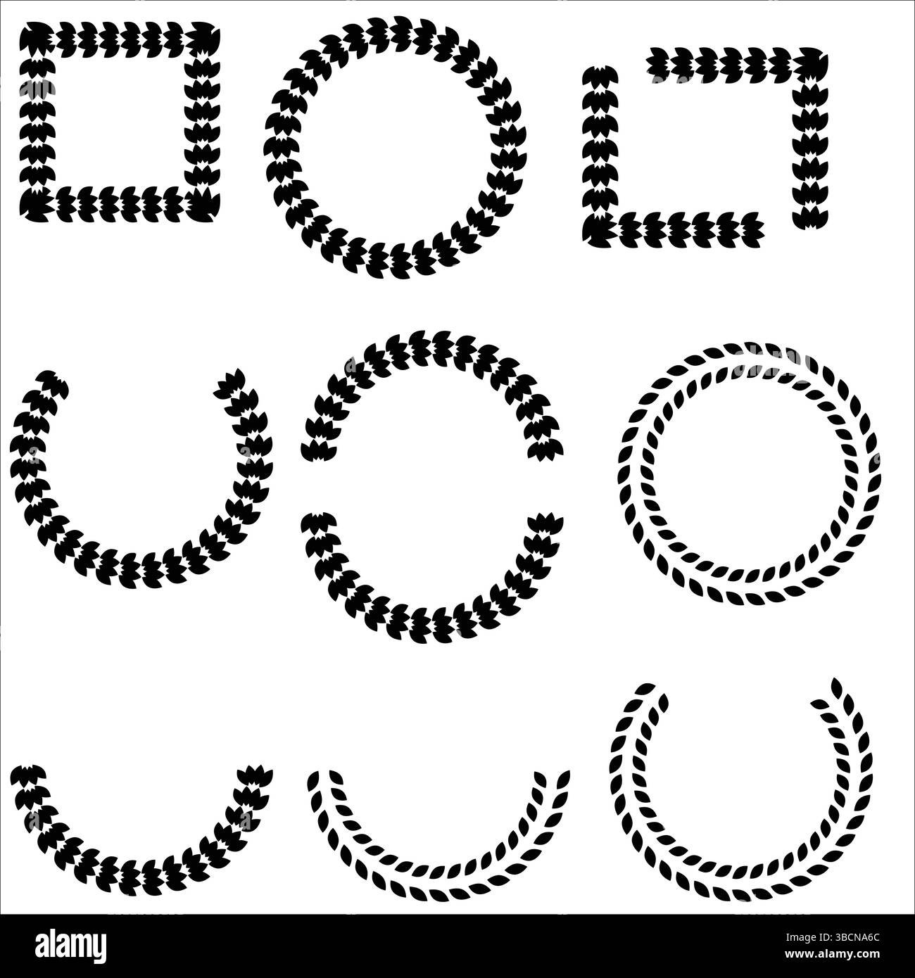 Circle Cuts Shapes Design With Geometric Elements and Pattern Borders ...