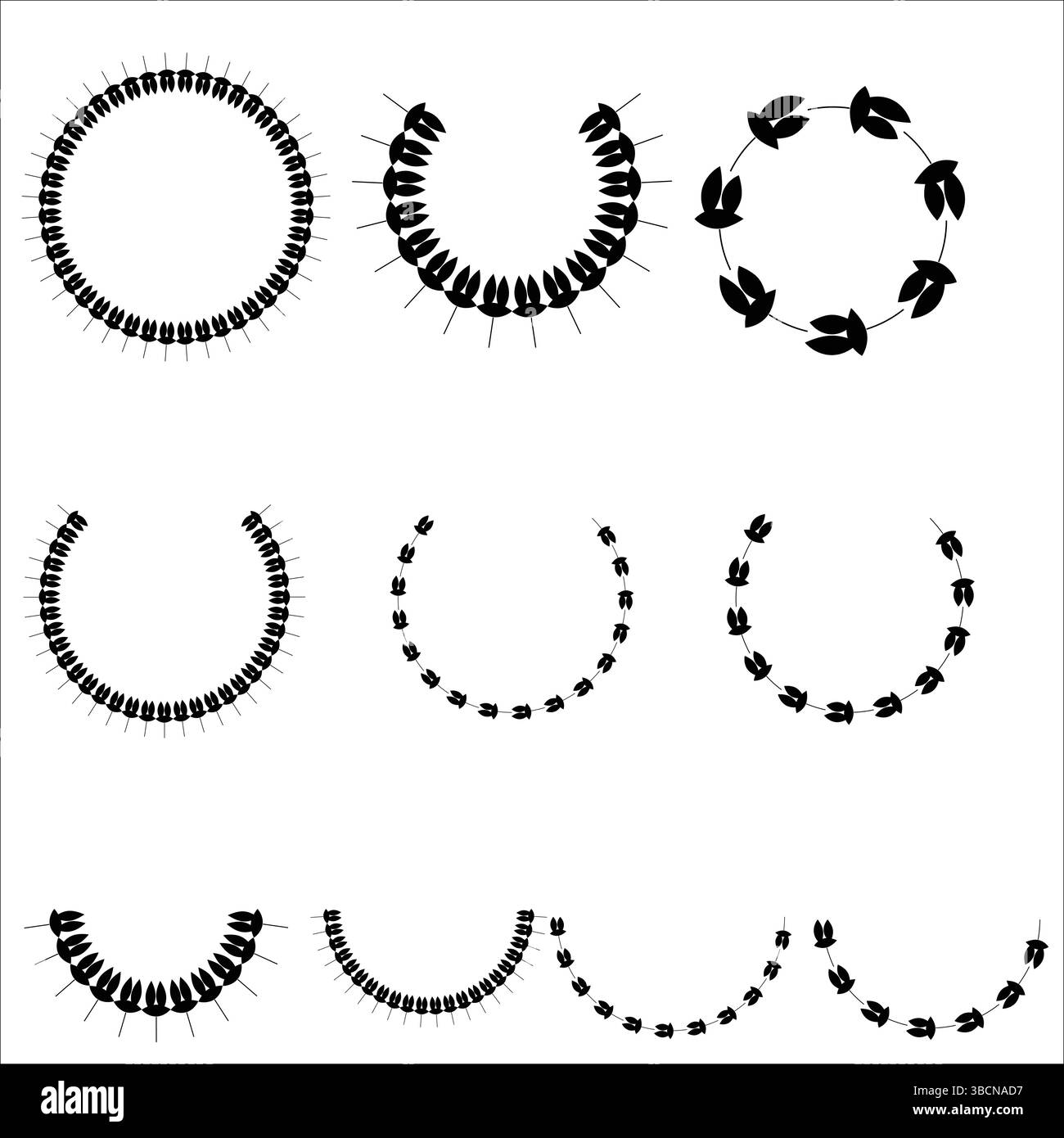 Modern Circle Cutout and Arrow Shape Elements for Creative Borders ...