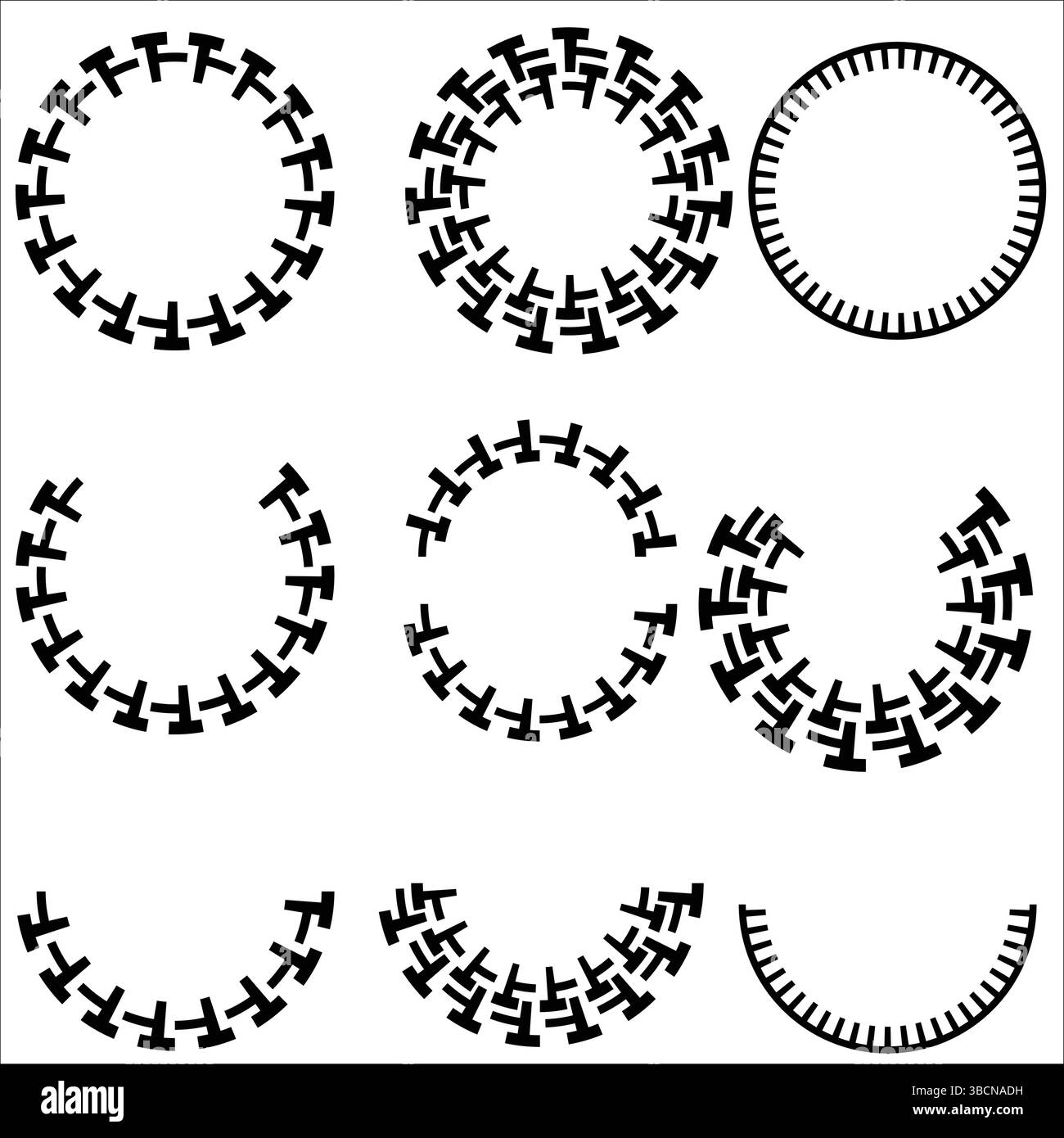 Circular Alphabet Letter Shape Design Set Stock Vector Image & Art - Alamy