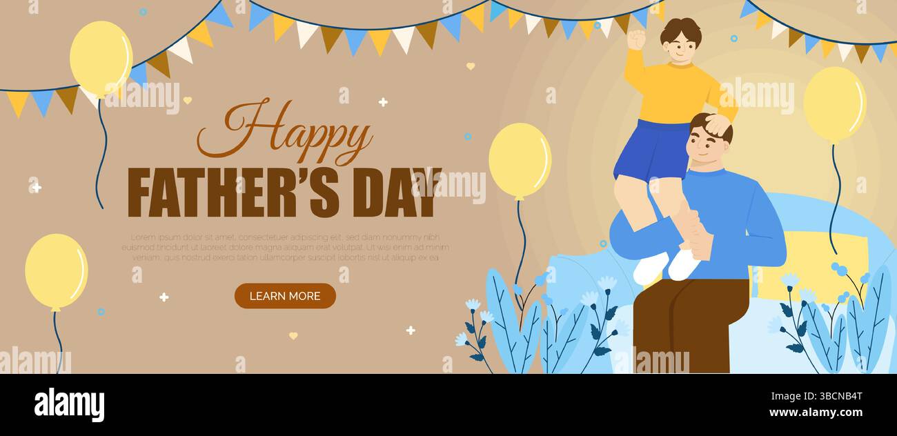 Celebration of Father Day with joyful father and son moments. Vector ...