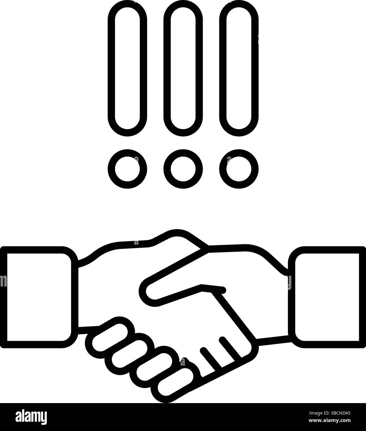 A handshake between two people with a thumbs up sign in the background ...