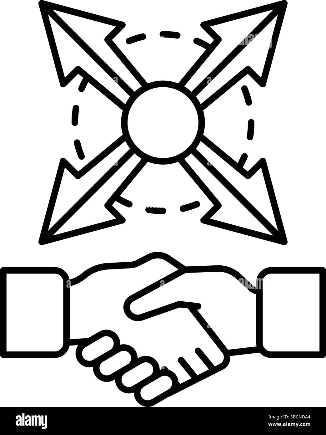 A hand shaking another hand with a cross in the background. The cross ...