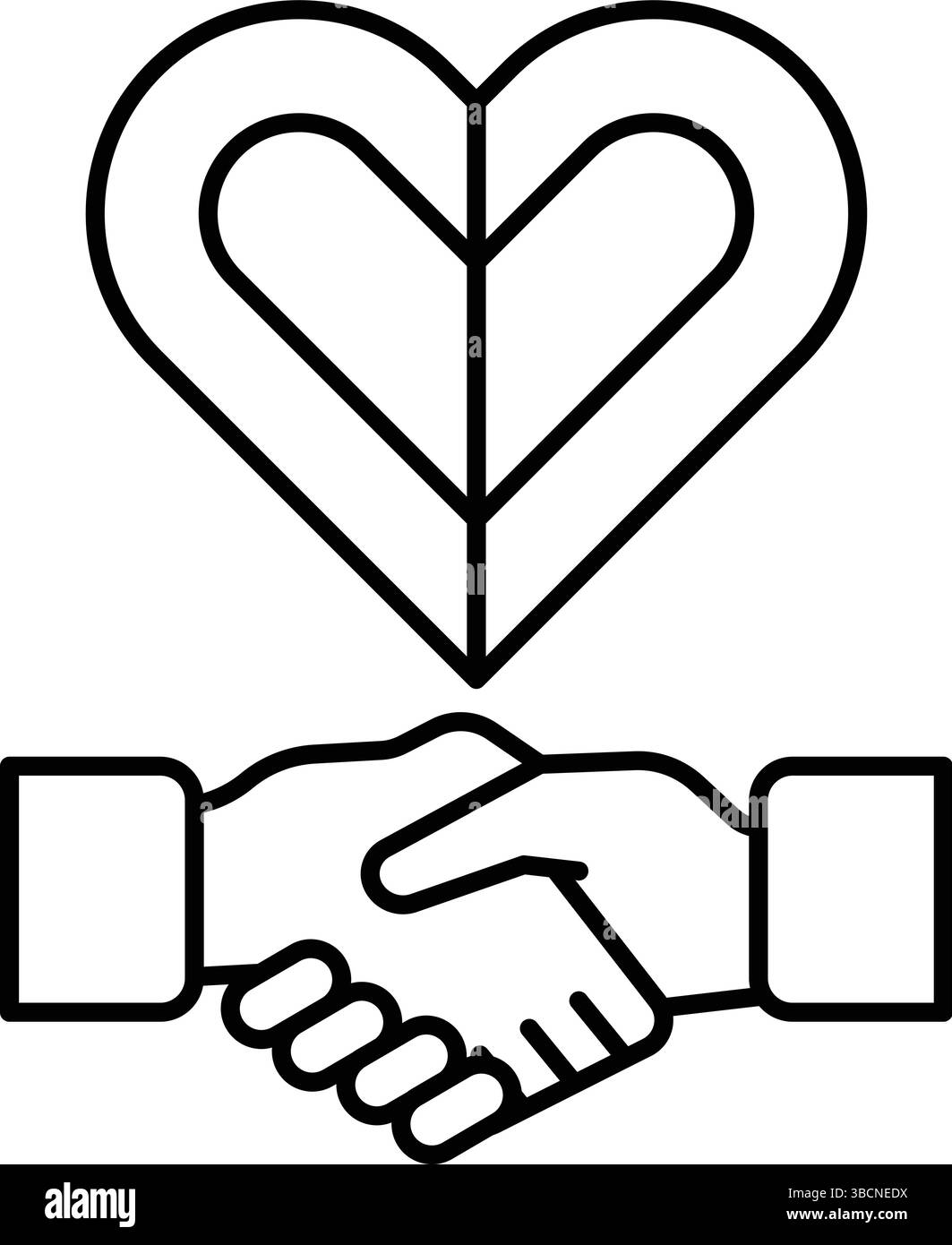 A hand shaking a heart symbolizes a bond of trust and friendship ...