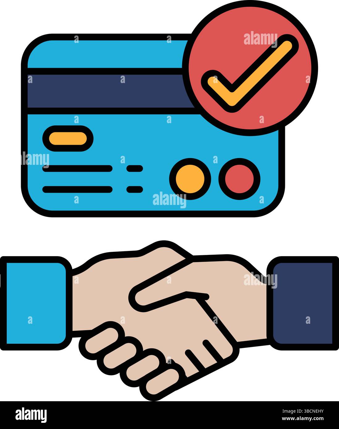 A credit card with a red check mark on it. The card is being held by ...