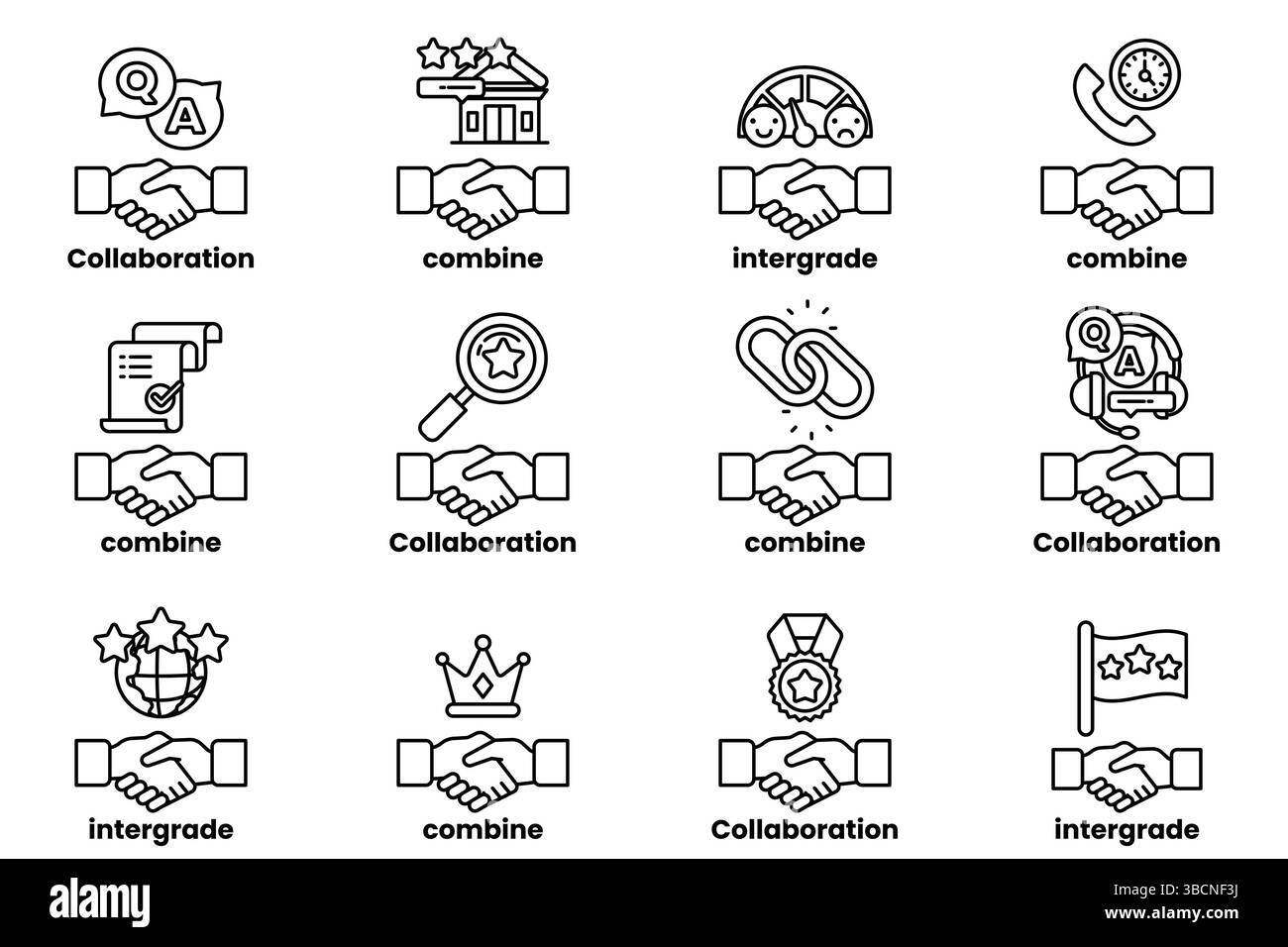 The image is a set of handshakes with different meanings. The ...
