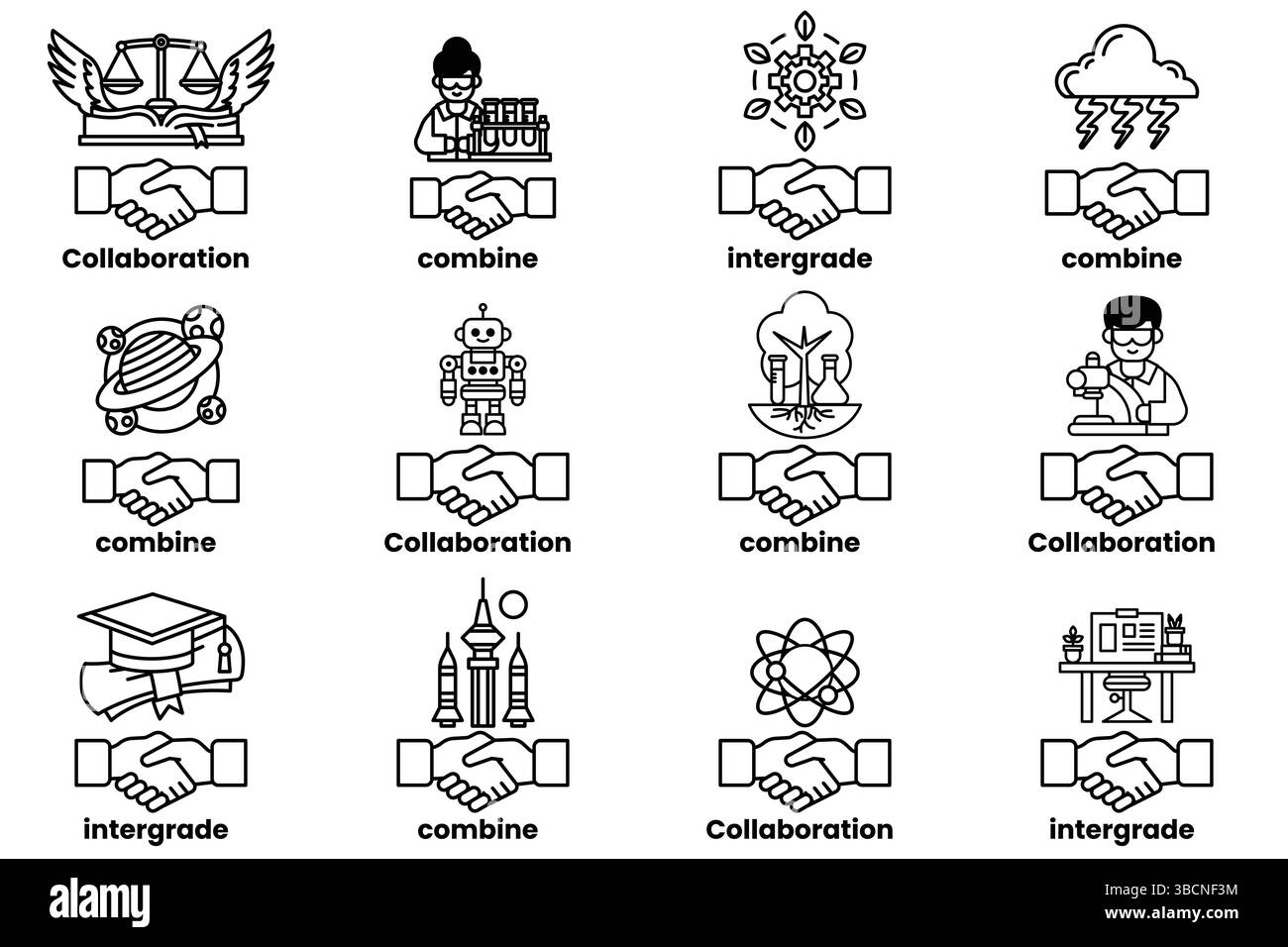 The image is a collection of handshakes with different meanings. The ...