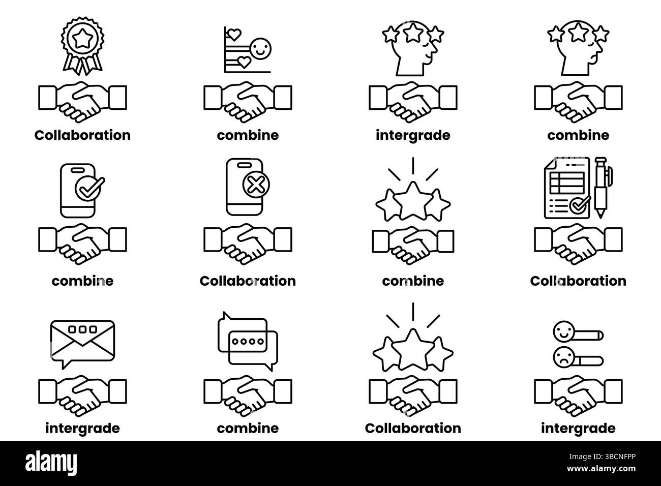 The image is a set of handshakes with different meanings. The ...