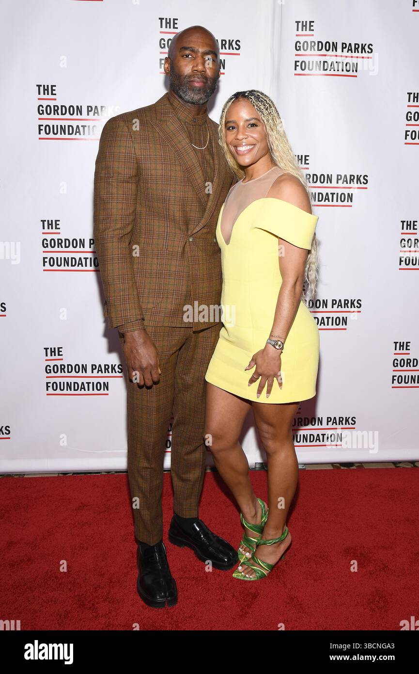 New York, USA. 20th May, 2025. Malcolm Jenkins and Shannon Cofer attend ...