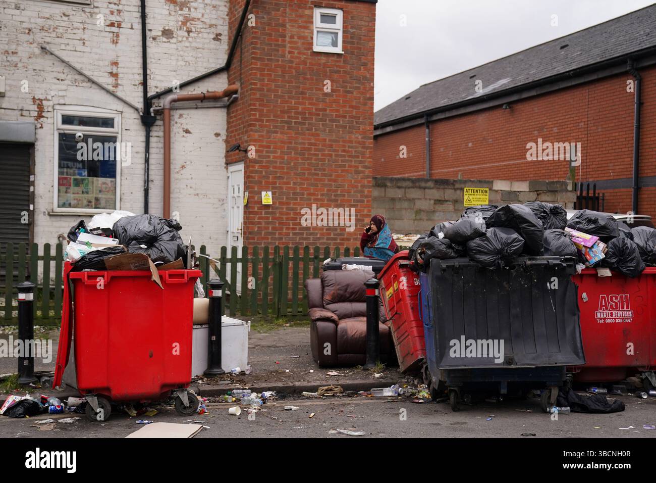 File photo dated 17/03/25 of uncollected refuse bags in the Sparkhill ...