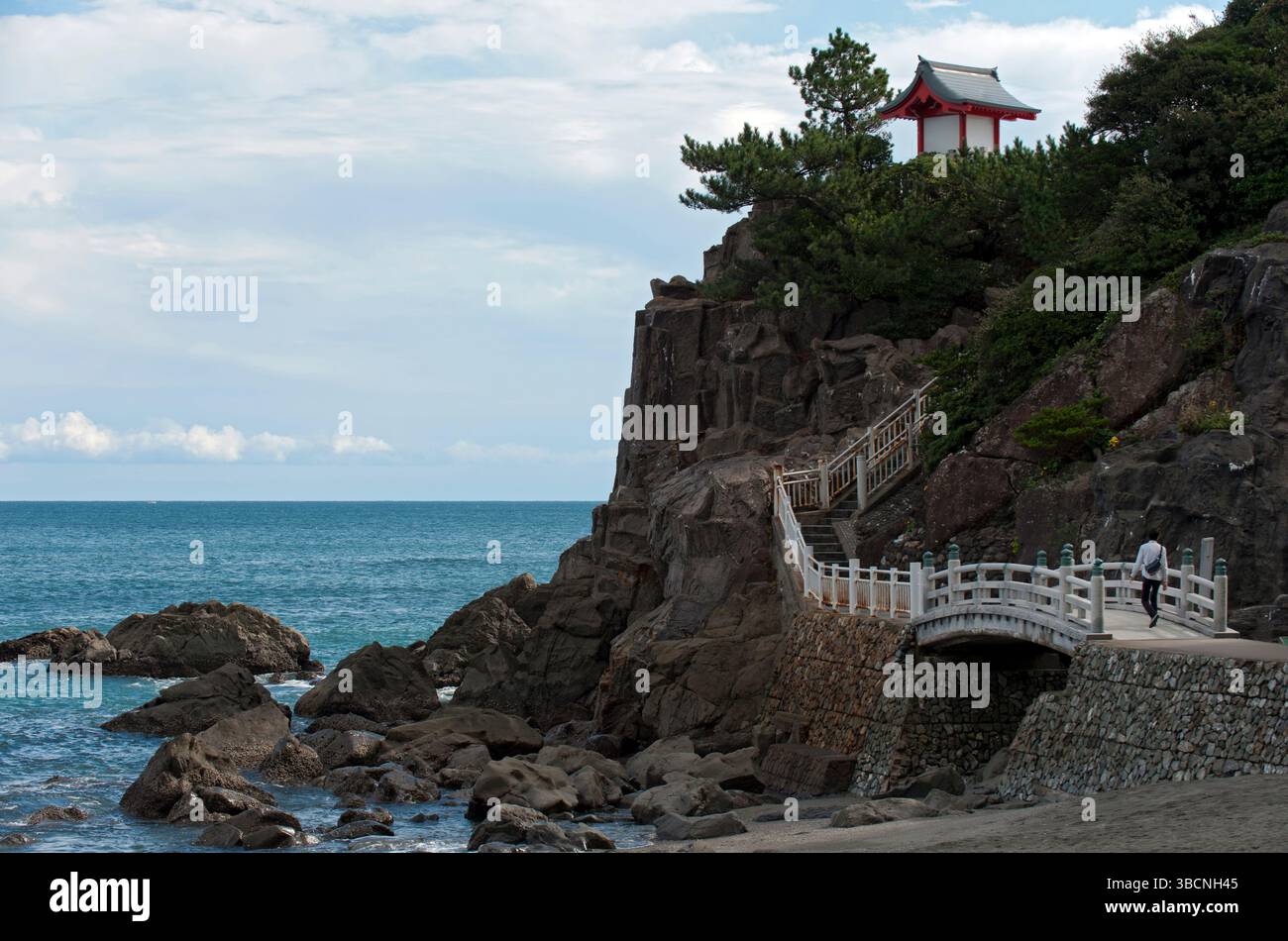 Kaizumi Jinja (Watatsumi Jinja) Shinto shrine and Ryugu Bridge on Cape ...