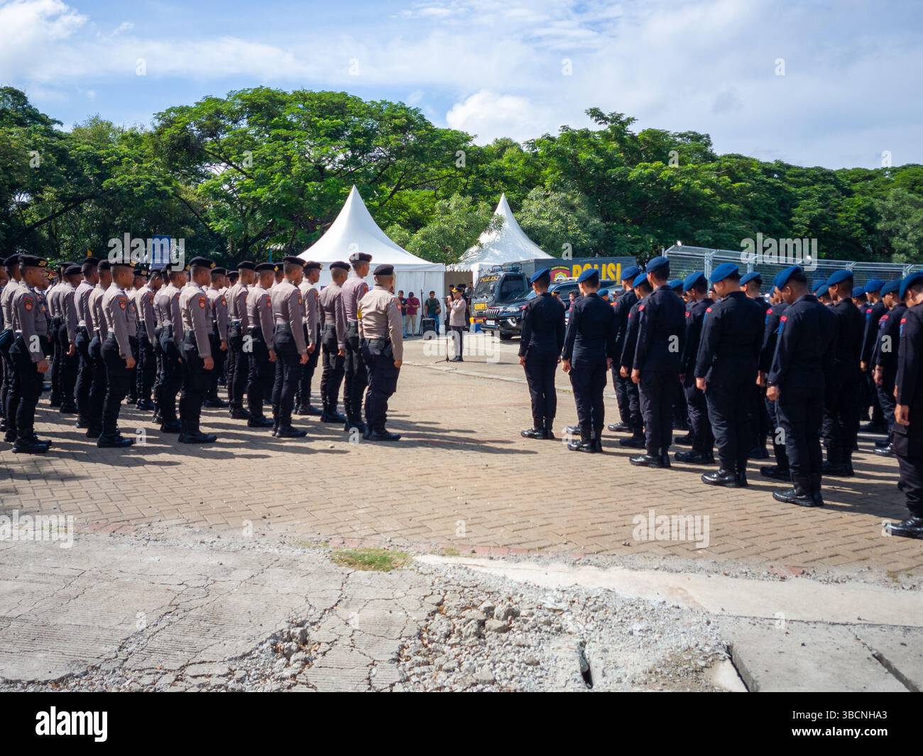 Jakarta, Indonesia - February 15, 2025: A large group of uniformed ...