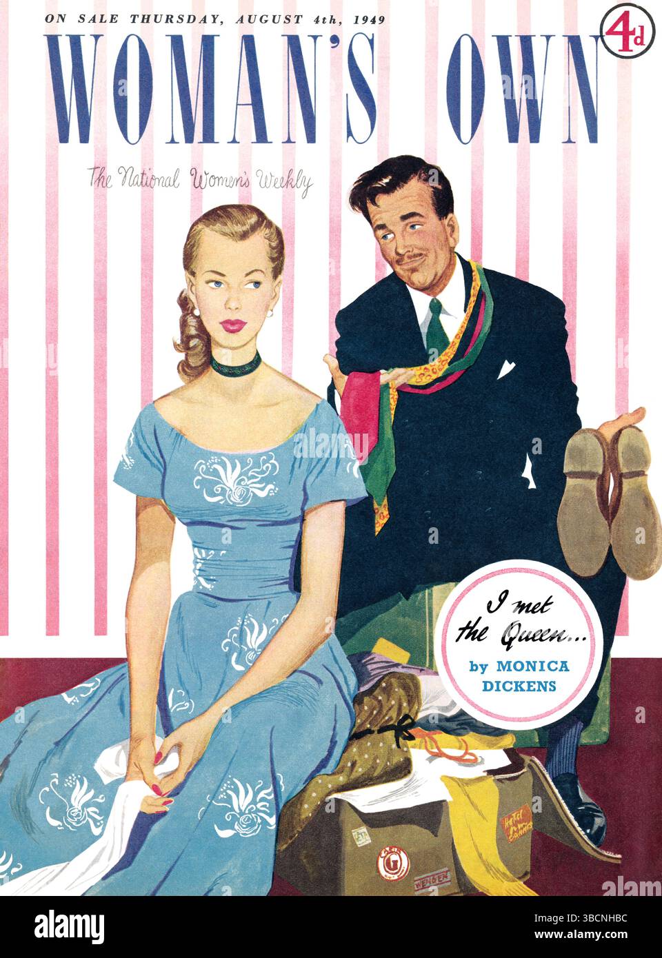 Front cover of Woman's Own magazine dated 4th August 1949, illustrated ...