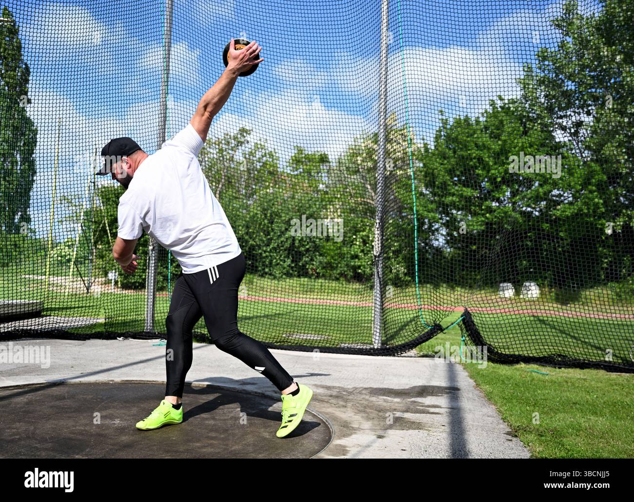Discus thrower Lukas Weißhaidinger during training on Tuesday, 20 May ...