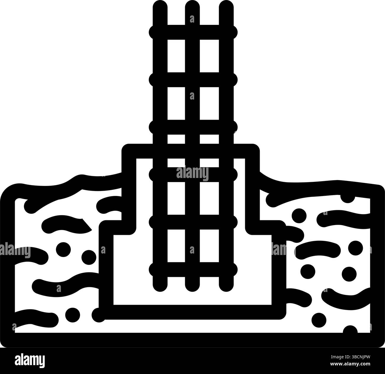 and rebar structure cement line icon vector illustration Stock Vector ...