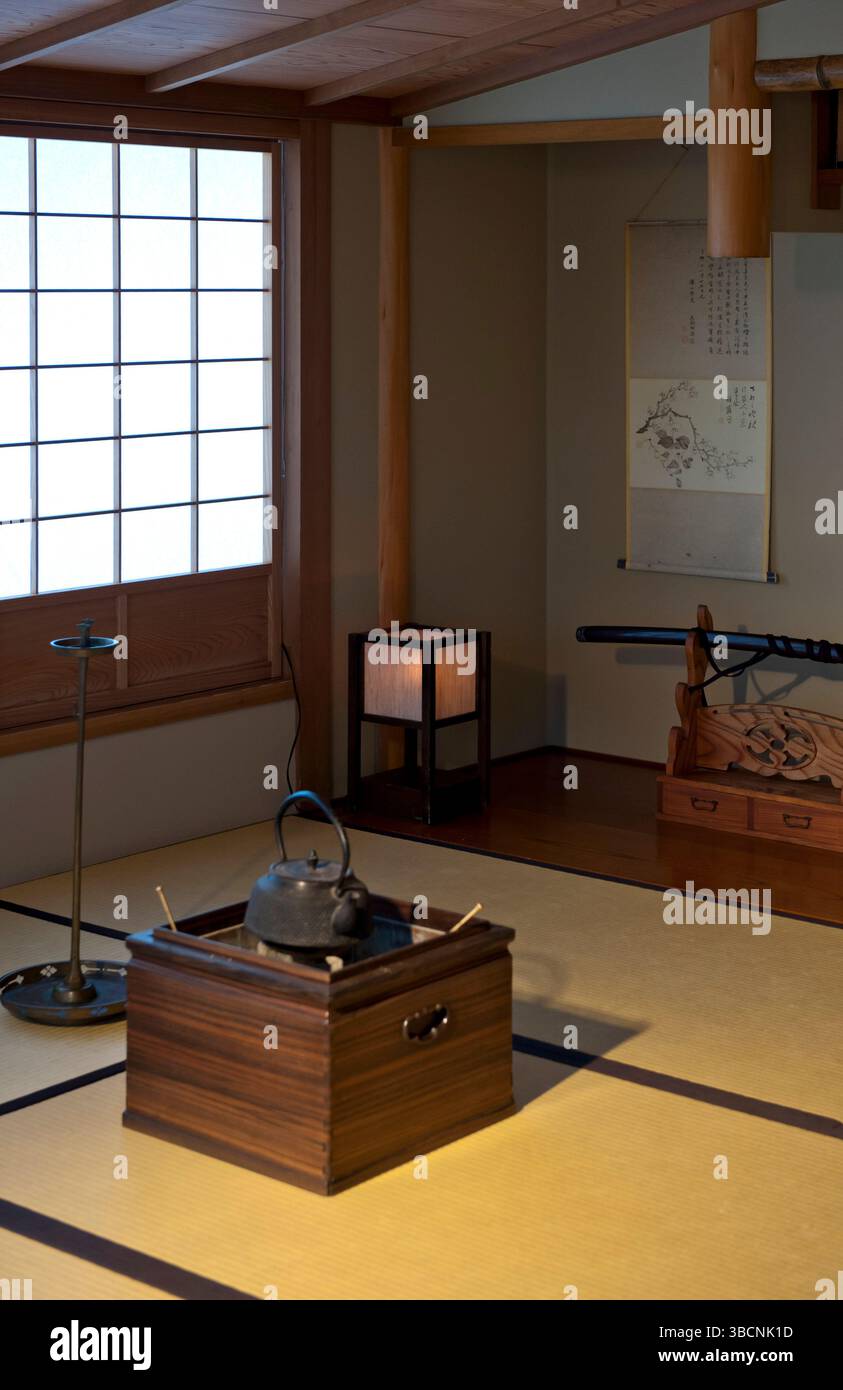 Re-creation of a room at the Omiya Inn in Kyoto where samurai Sakamoto ...
