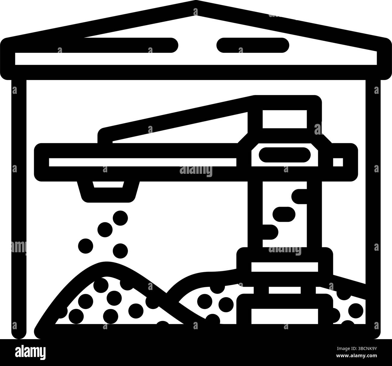 raw materials storage cement production line icon vector illustration ...