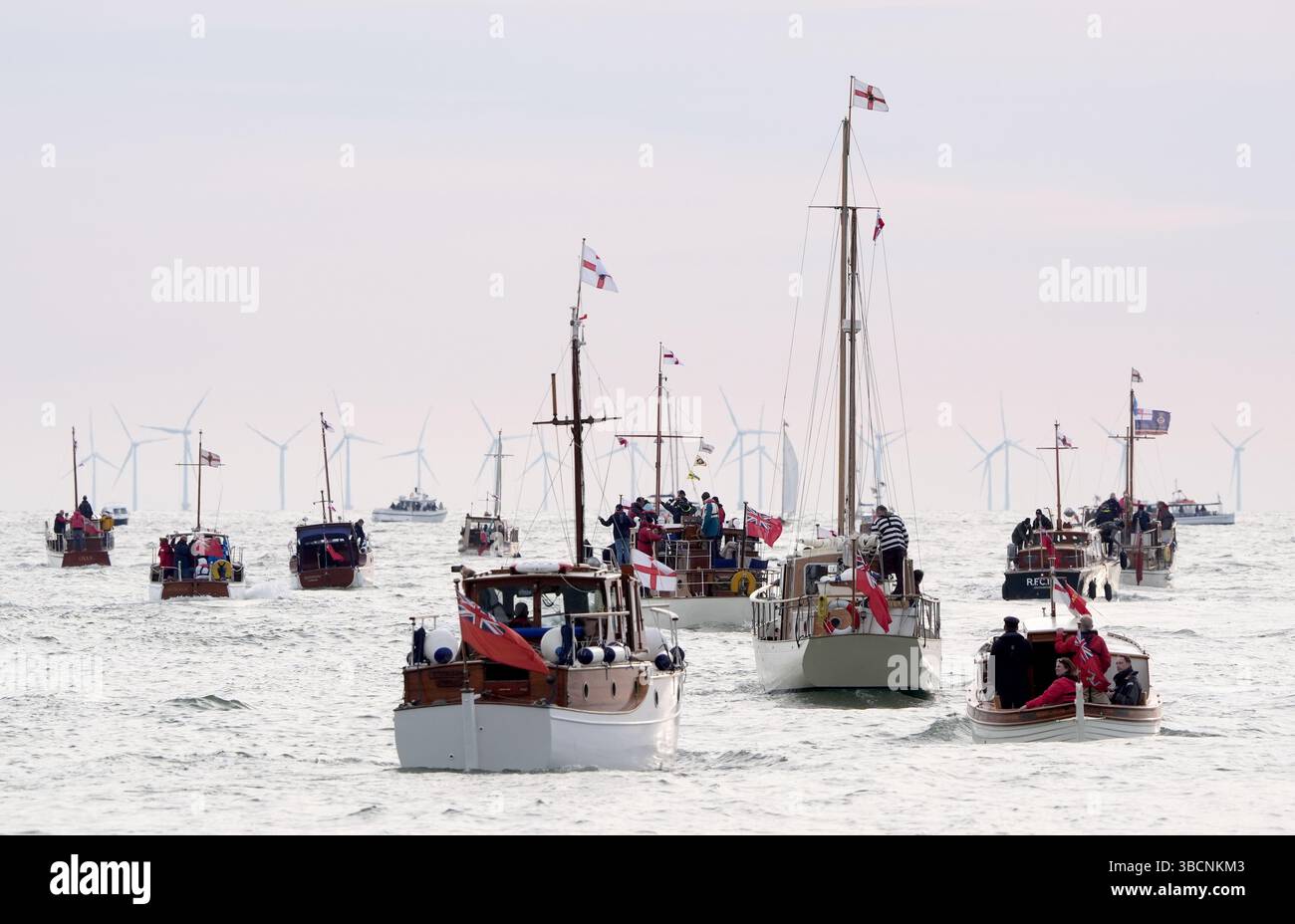 A flotilla of Little Ships sail out of Ramsgate, Kent, during the start ...