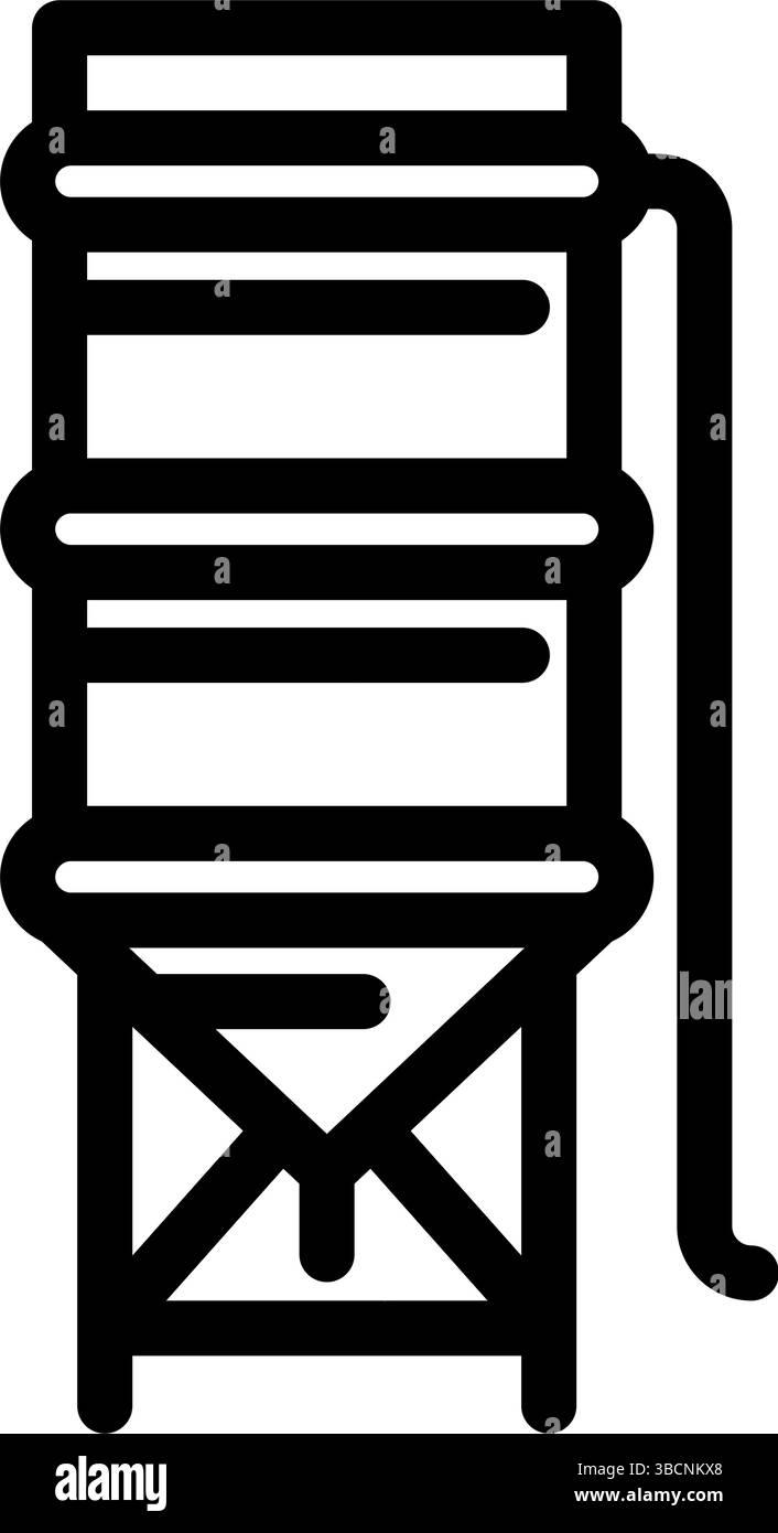 silo cement production line icon vector. silo cement production sign ...