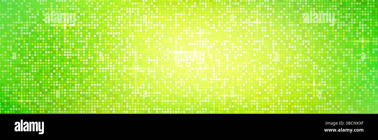 Disco ball pattern - vivid lime green square mosaic background, small ...