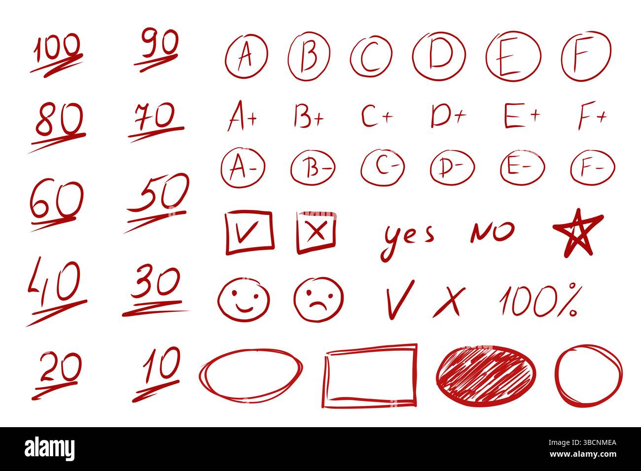 Doodle red circle marker underline hi-res stock photography and images ...