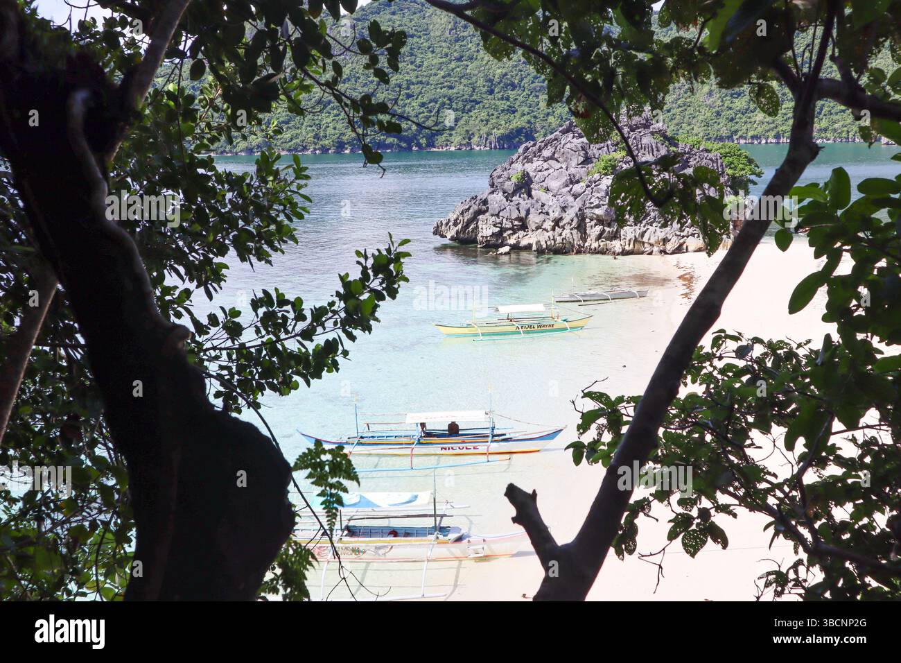 A view from the top of Matukad Island, Caramoan Peninsula, Camarines ...