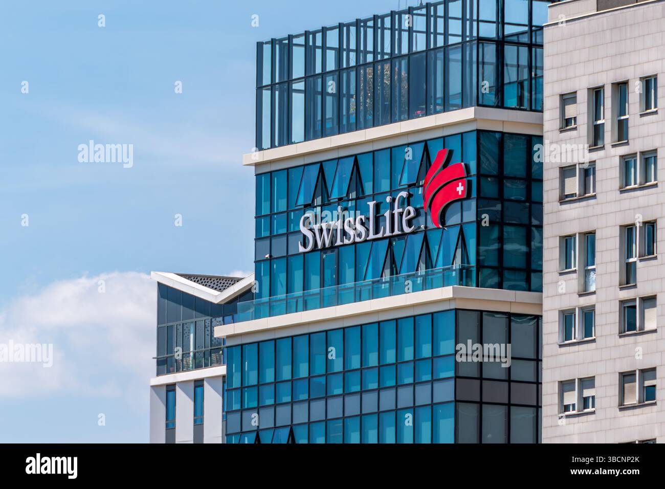 Exterior view of the French headquarters of the Swiss Life insurance ...