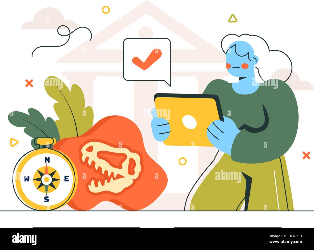 Archaeology Vector Illustration featuring an Archaeological Excavation ...