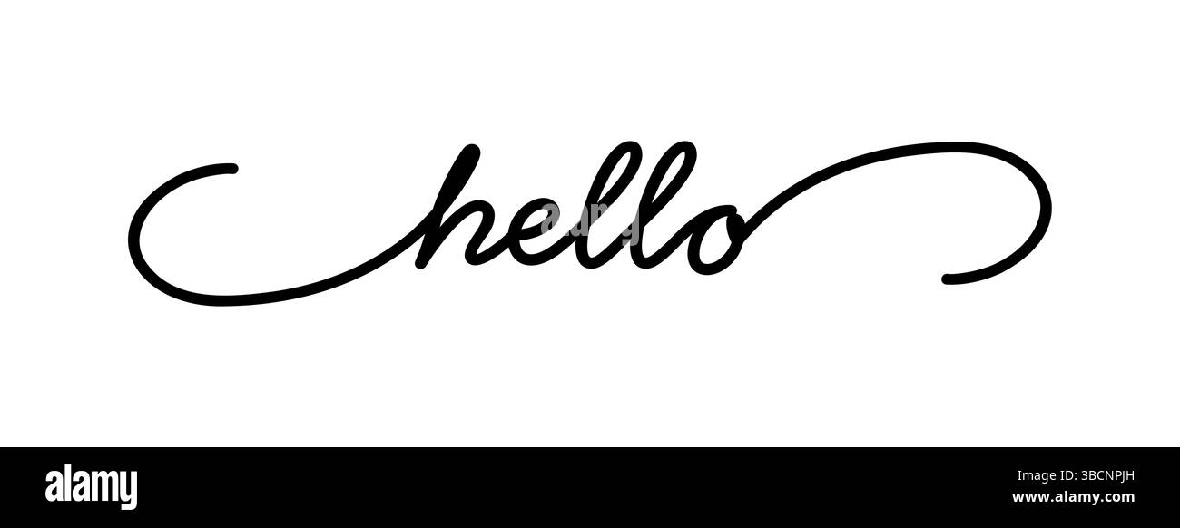 Hello card. Hand drawn positive quote. Modern brush calligraphy ...