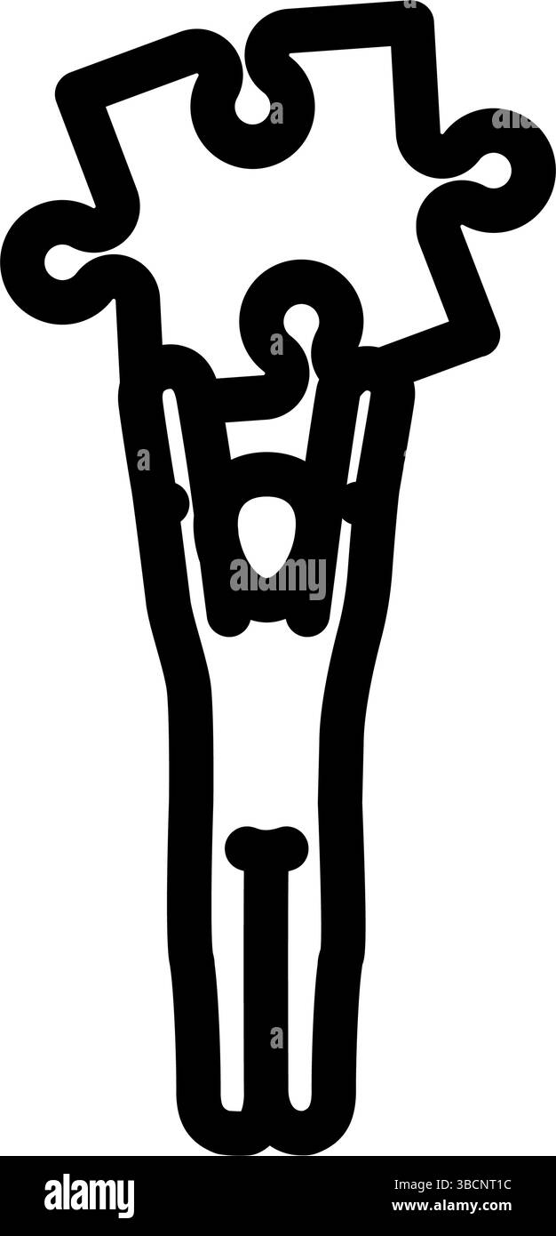 jigsaw human puzzle line icon vector illustration Stock Vector Image ...