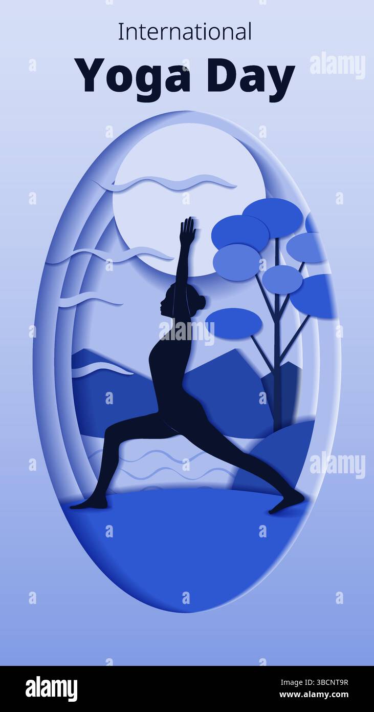 International yoga day virabhadrasana hi-res stock photography and ...
