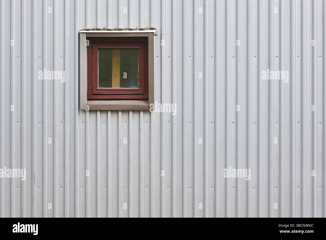 Corrugated metal wall in grey color. Icelandic rural house facade ...
