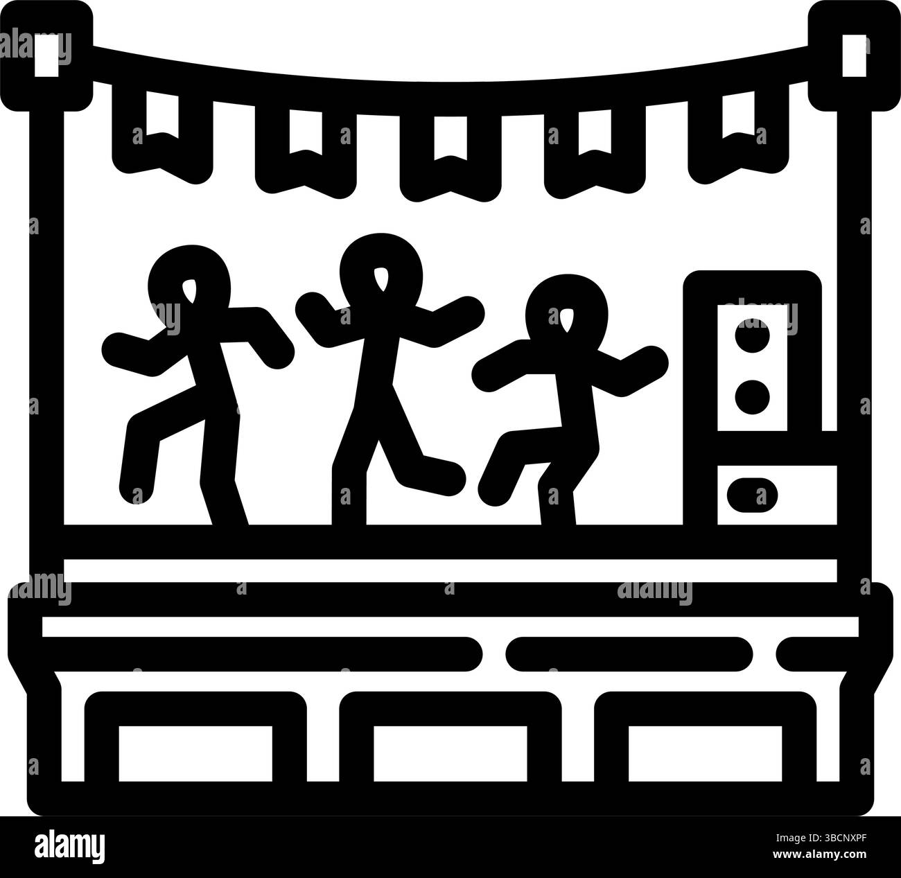 rooftop party summer spend time line icon vector. rooftop party summer ...