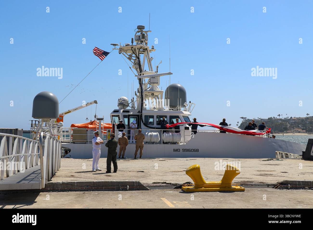 Overlord Unmanned Surface Vessel (OUSV) Mariner sits pier side at the ...