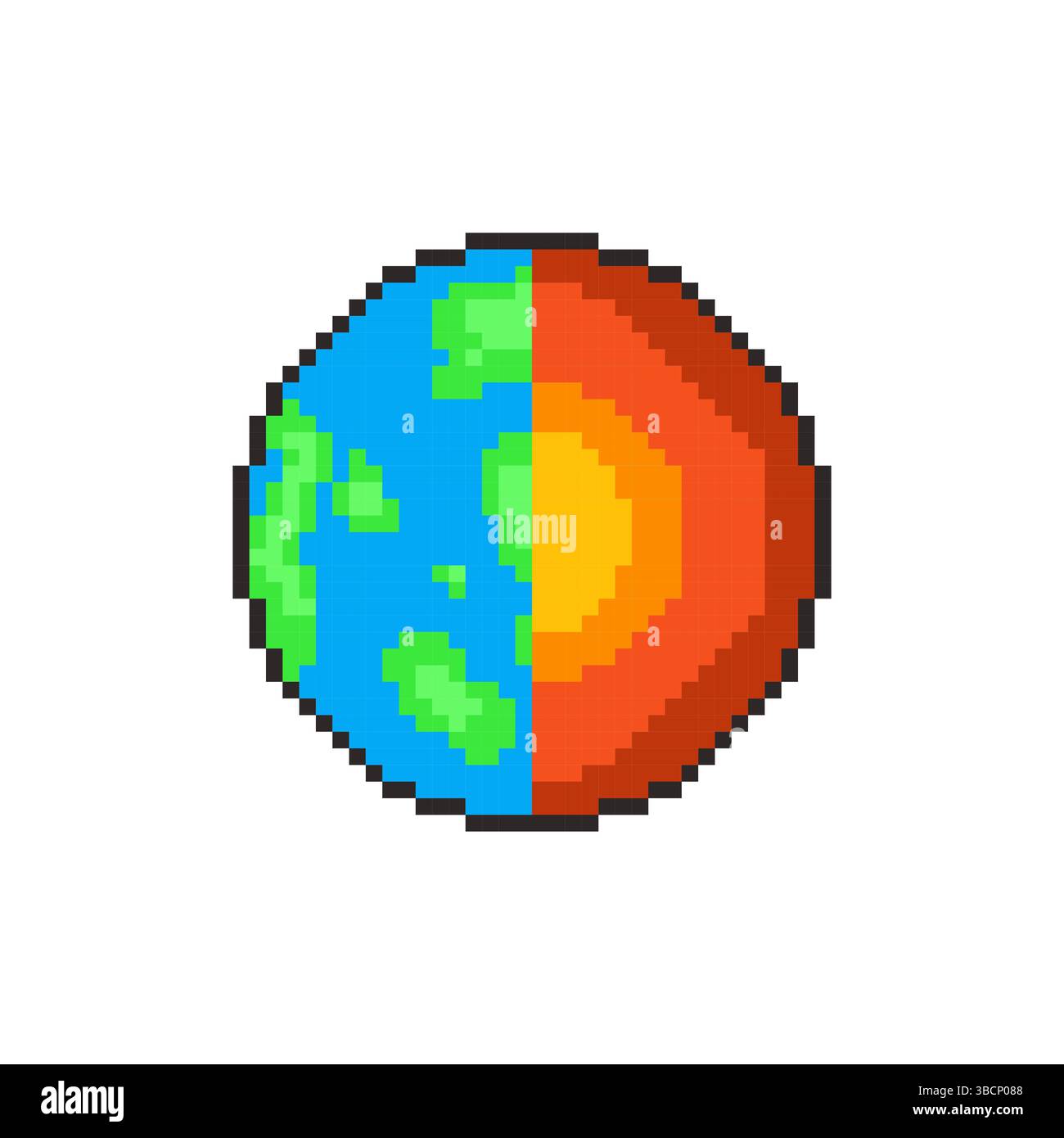 Pixel art Geology Earth Structure game asset design Stock Vector Image ...