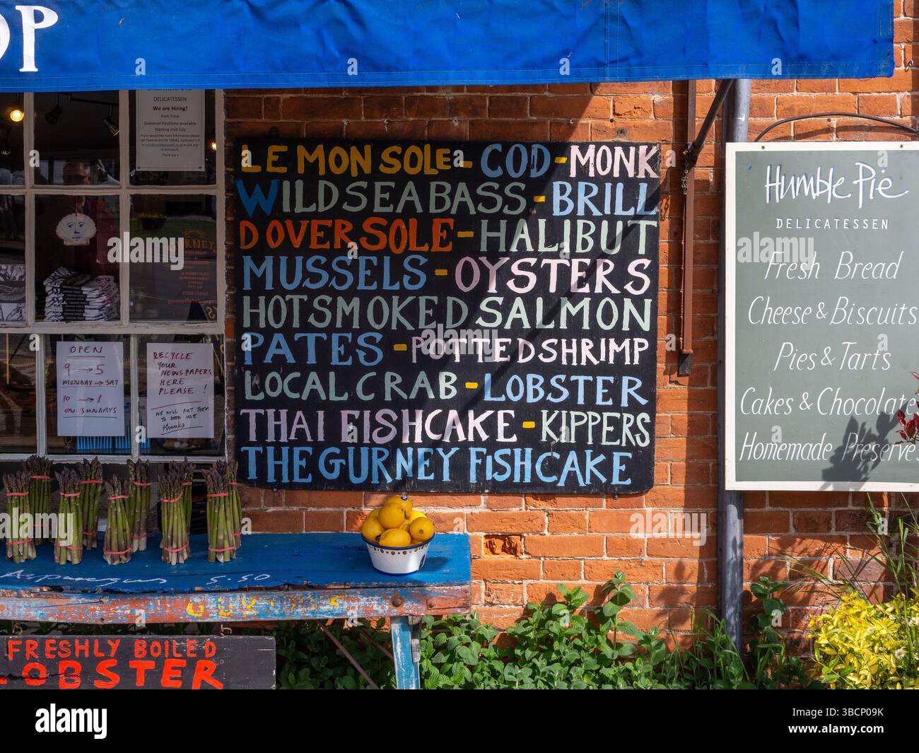 Exterior of Gurneys Fish shop in the popular village of Burnham Market ...