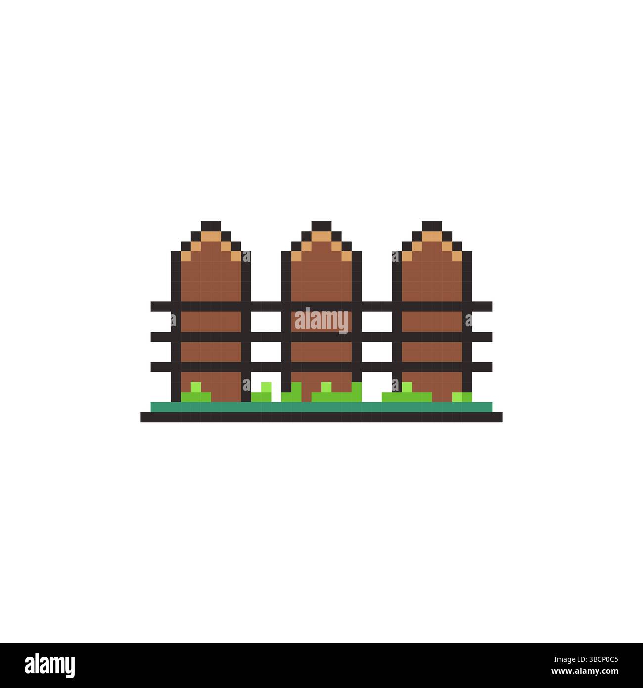 Pixel art Wooden Fence game asset design Stock Vector Image & Art - Alamy