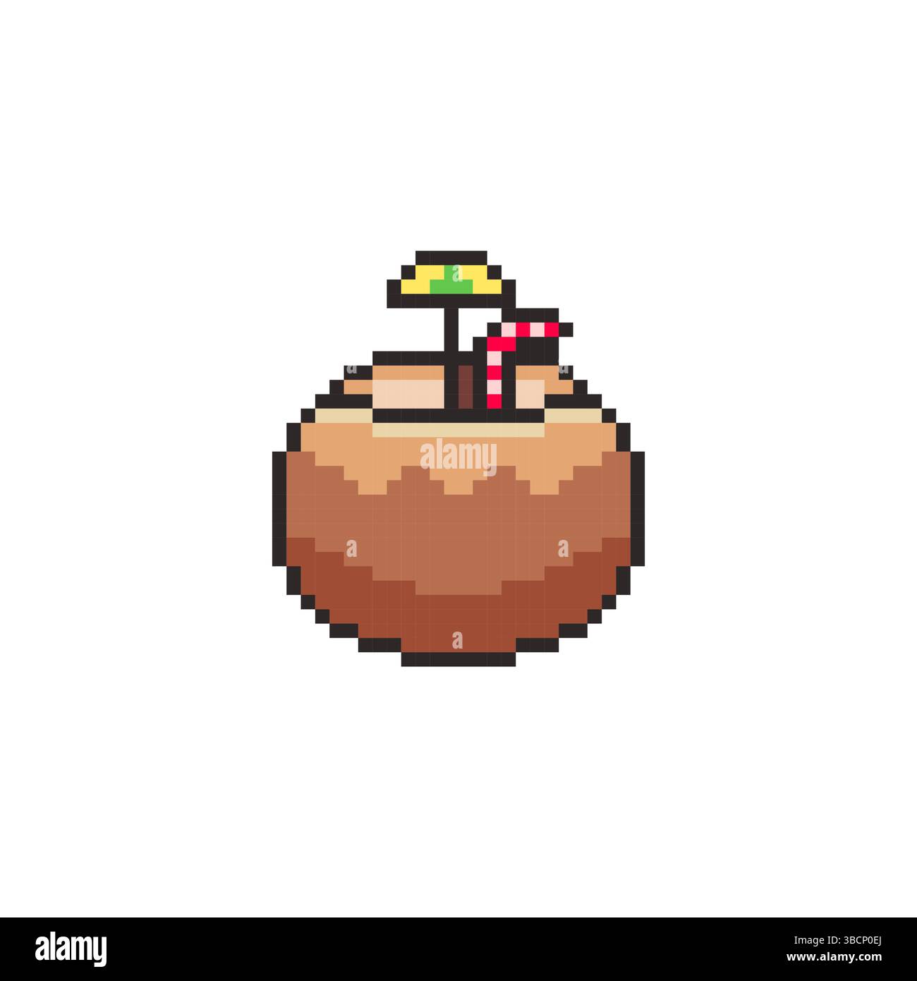 Pixel art Tropical Coconut game asset design Stock Vector Image & Art ...