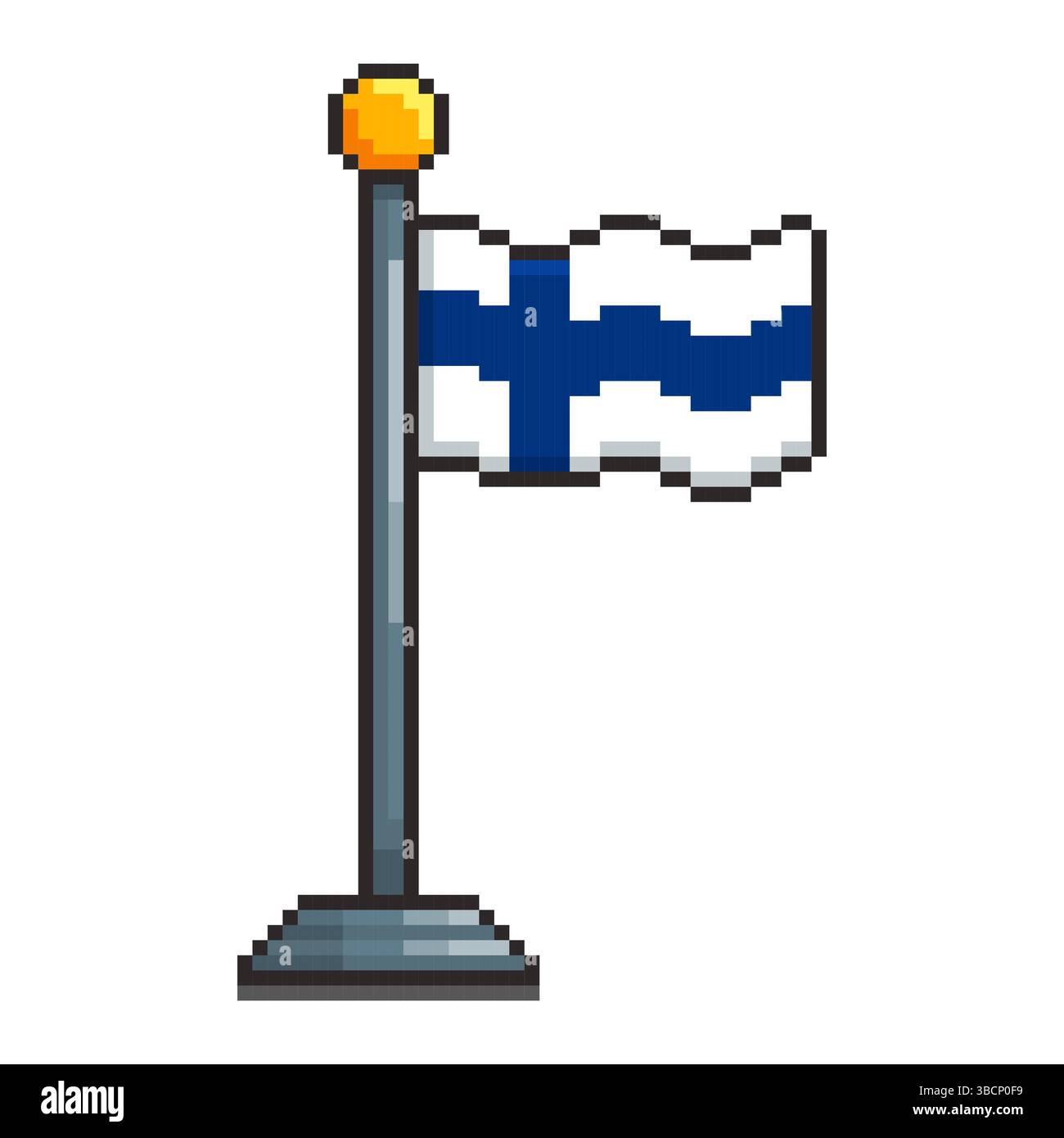 Pixel art Finland Flag game asset design Stock Vector Image & Art - Alamy