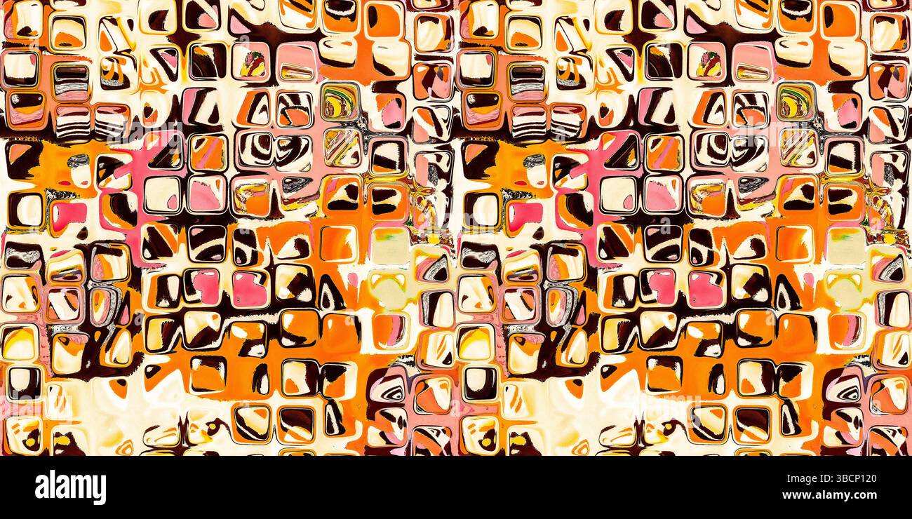 Abstract blotched random mosaic shape square seamless border pattern ...