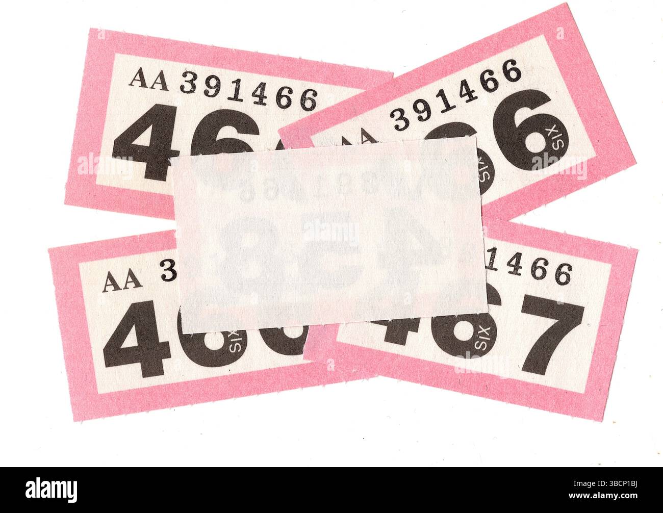 Vintage raffle tickets isolated on a white background Stock Photo - Alamy