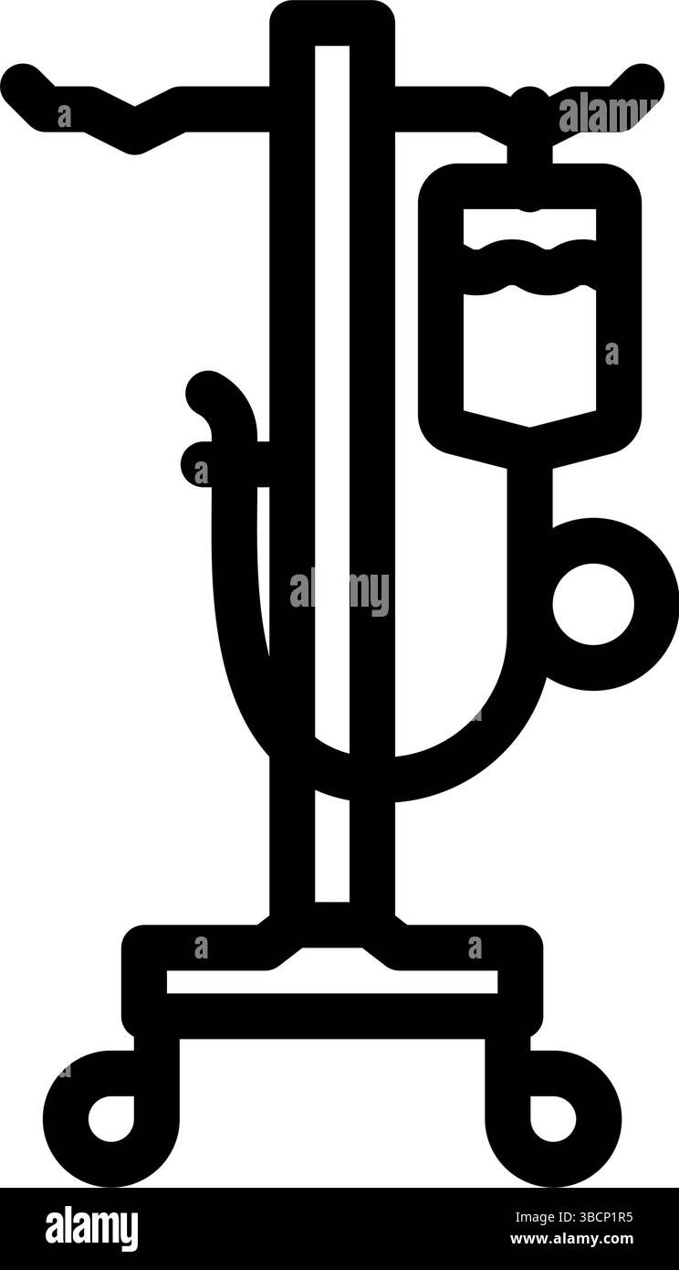 iv drip stand surgeon line icon vector illustration Stock Vector Image ...