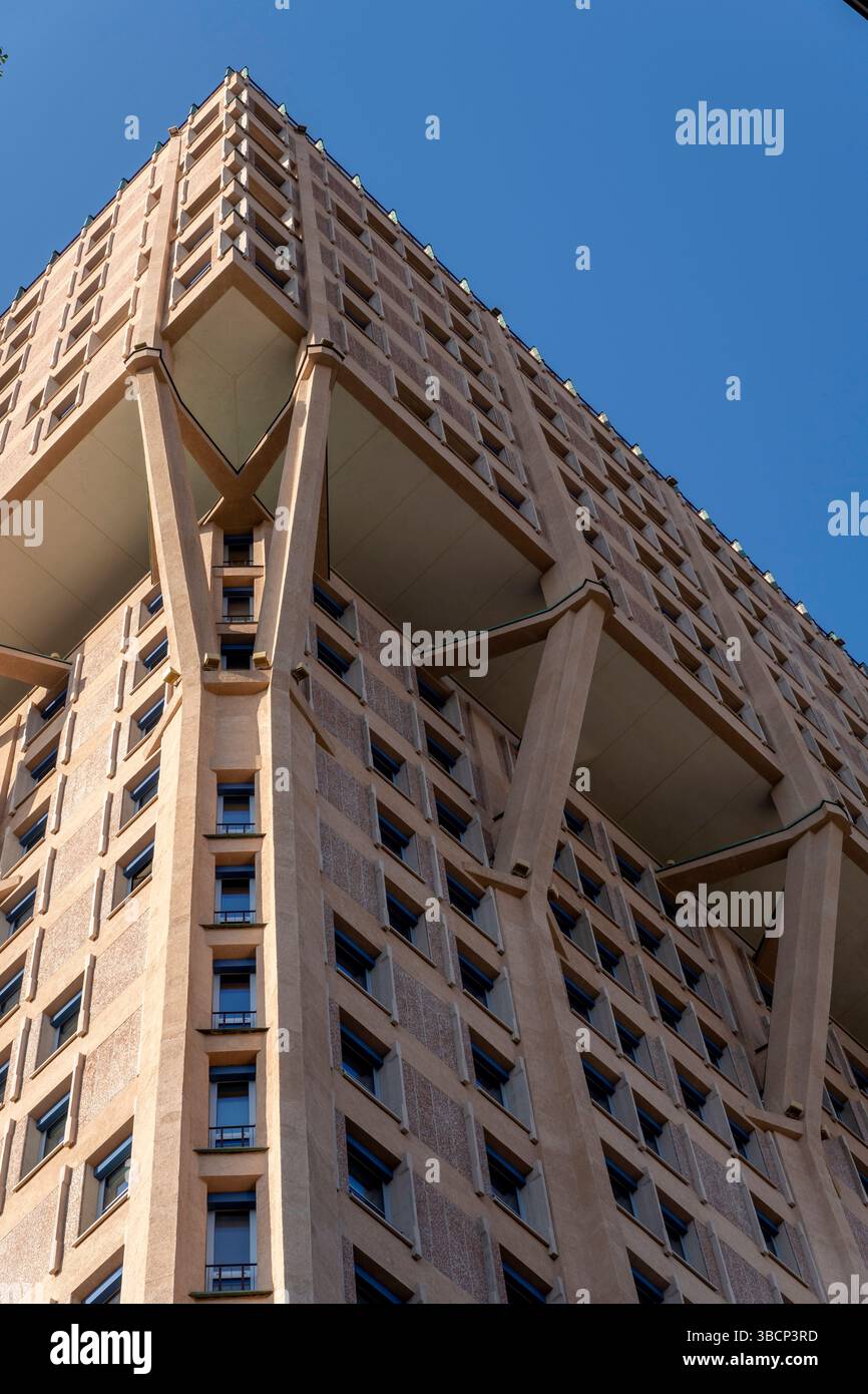 Milan, Italy - April 5, 2025: The Torre Velasca a skyscraper built in ...