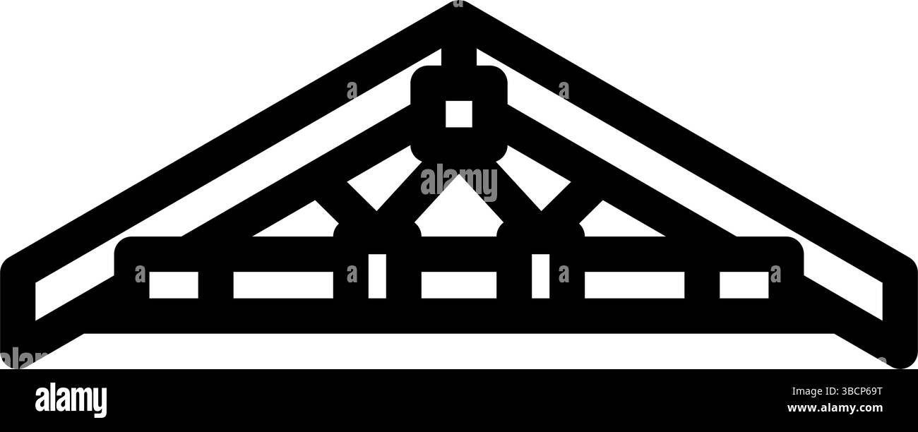 roof trusses wood frame house line icon vector illustration Stock ...